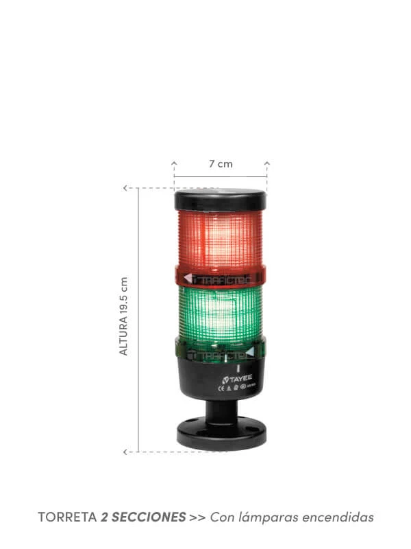 Trafictec|Torreta LED uso industrial 70mm